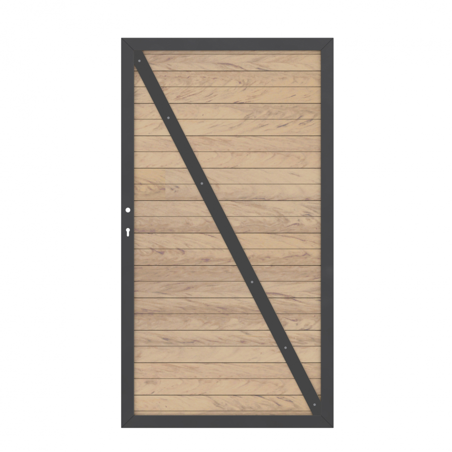 System WPC Tor sand 2575, DIN rechts - 98x180cm | Zaun