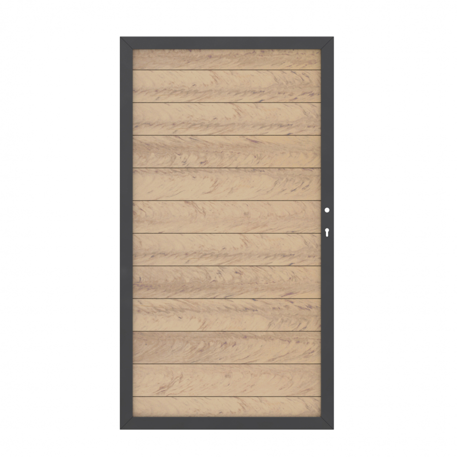 System WPC Tor sand 2575, DIN rechts - 98x180cm | Zaun