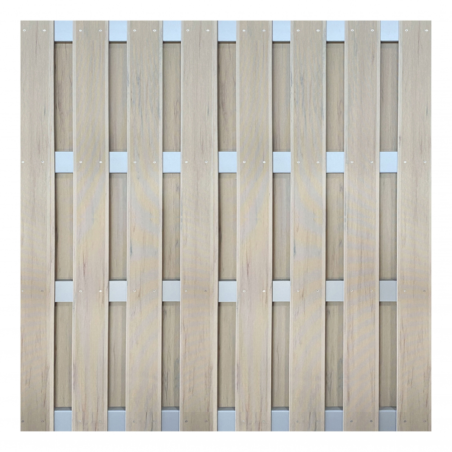 Groja BPC Fertigzaunelement 180x180cm Bi-Color Sand - gerillt | Zaun