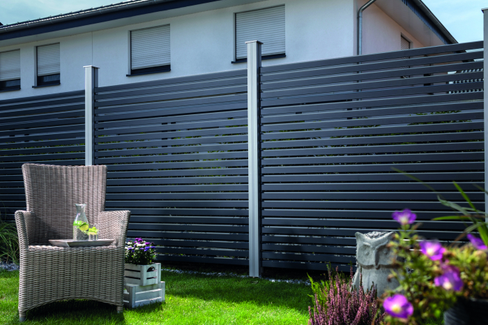 Osmo Alu Fence Rhombus Grundelement Anthrazit 180x179cm | Zaun